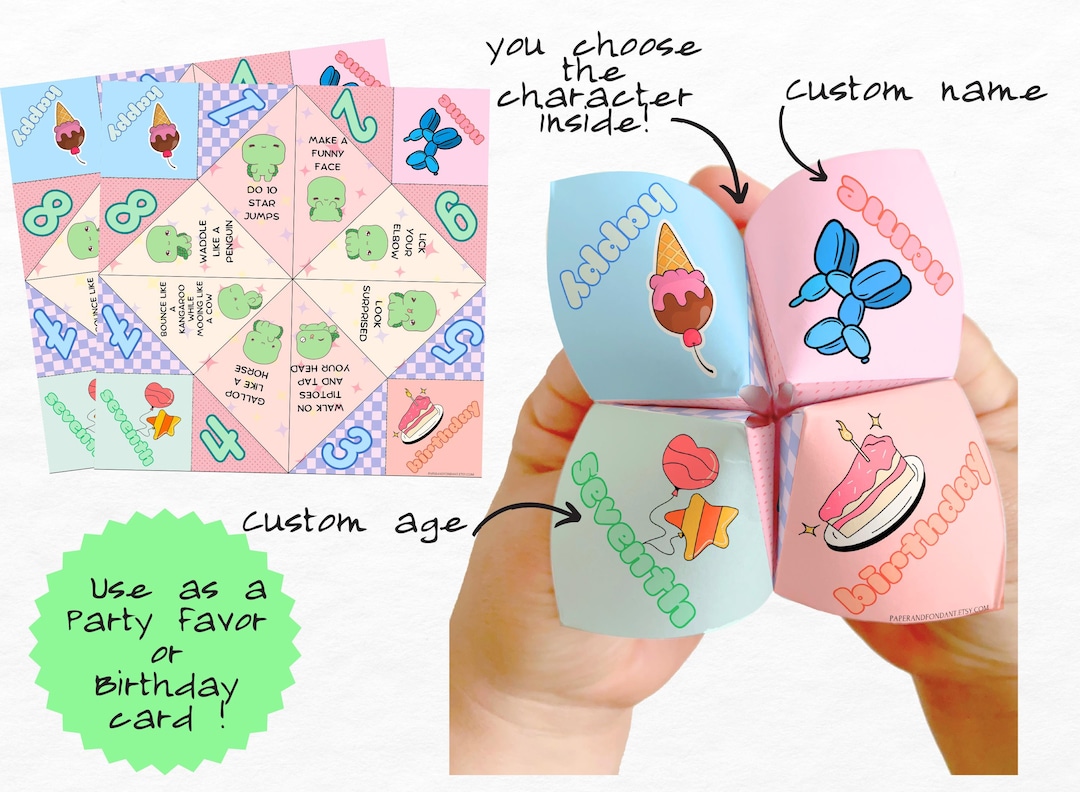 Personalized Birthday Fortune Teller, Custom Name, Age and Character ...