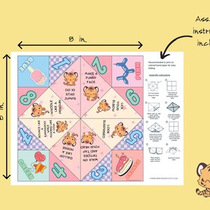 Birthday Fortune Teller Tiger, Ice Breaker Party Activities, Cootie ...