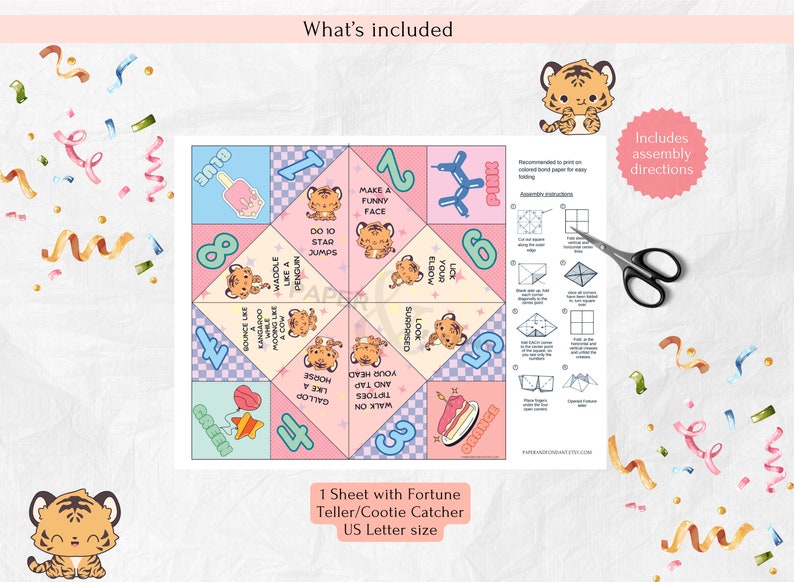 Birthday Fortune Teller With Ice Breaker Party Activities, Cootie ...