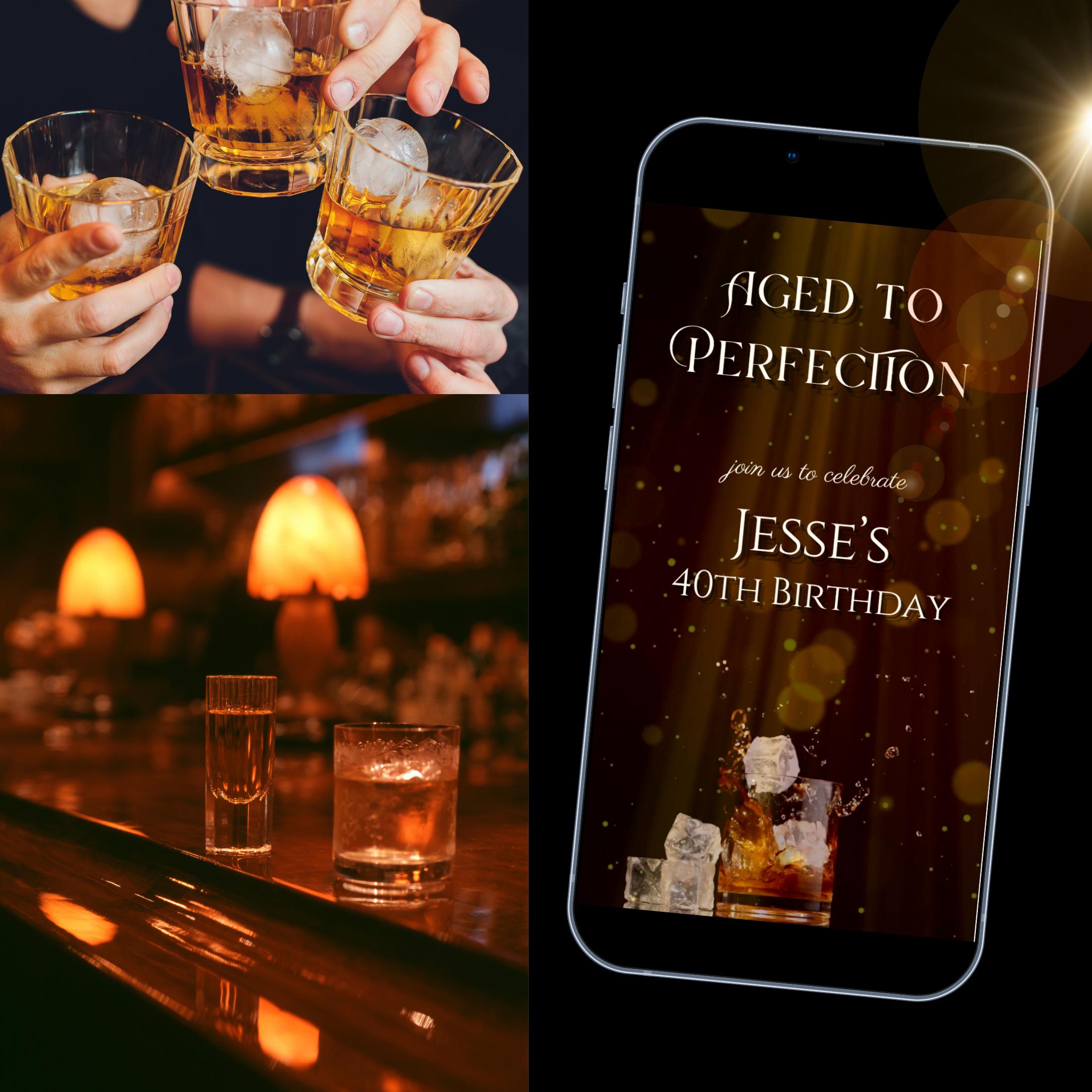 Aged to Perfection Animated Birthday Video Invitation With Music,black ...