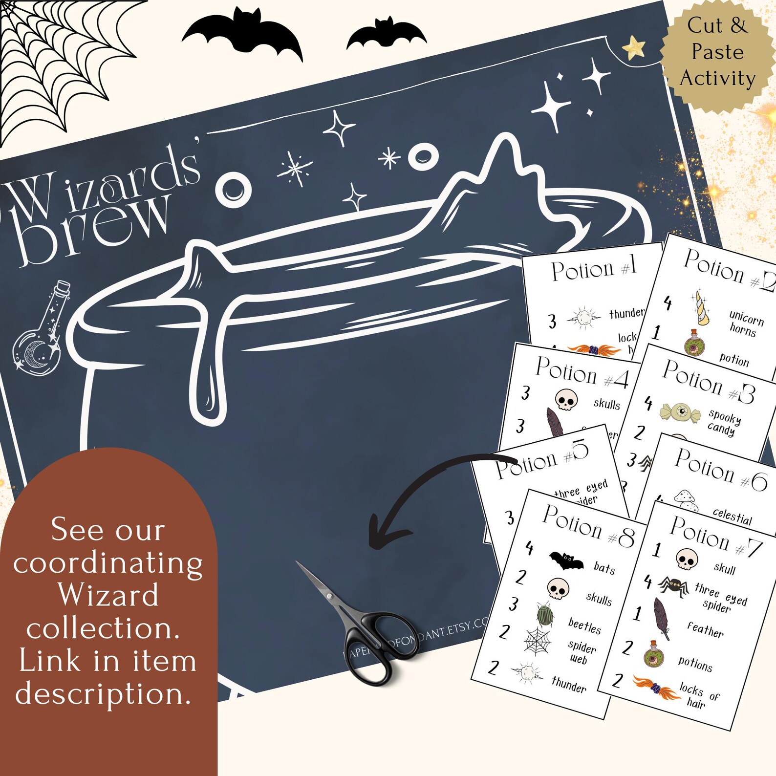 Wizard Fortune Teller With Activities, Magic,spell Theme Cootie Catcher ...