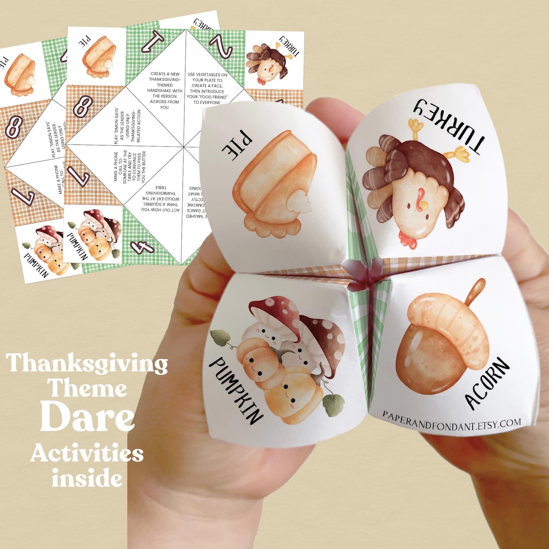 Thanksgiving Fortune Teller, Family Dinner Ice Breaker Activities, Kid ...