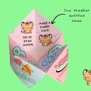 Birthday Fortune Teller Tiger, Ice Breaker Party Activities, Cootie ...