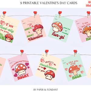 Kawaii Mushroom Kids Valentine's Day Card, Punny Card Funghi, Classroom ...