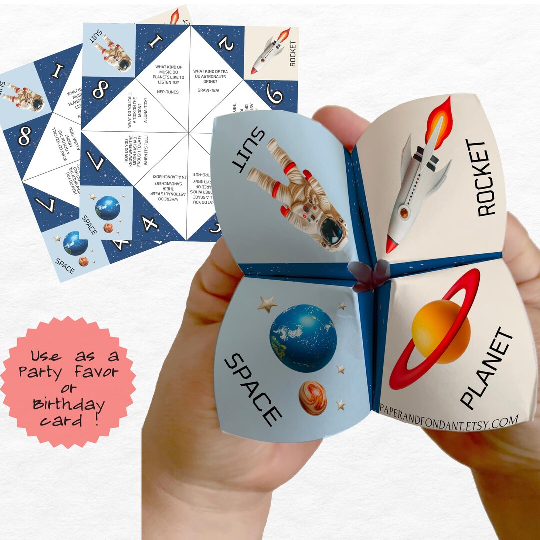 Outer Space Fortune Teller, Astronaut Theme Cootie Catcher, Space Jokes ...