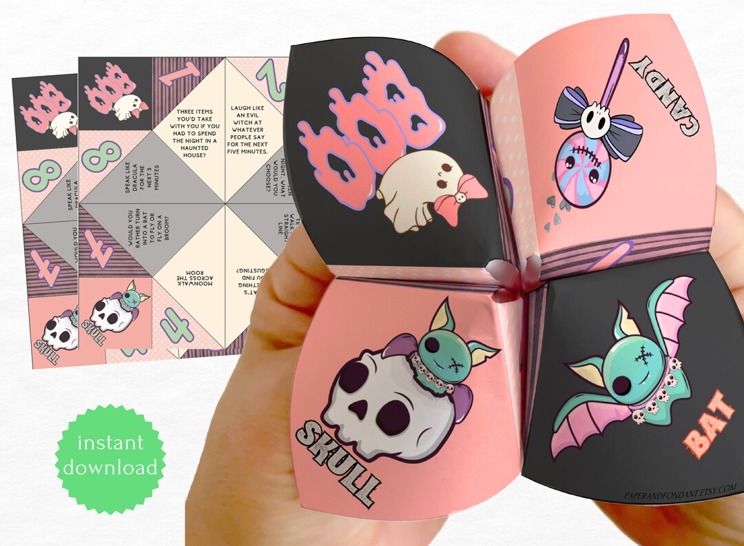 Pastel Halloween Fortune Teller, Truth Dare Activities, Cootie Catcher ...