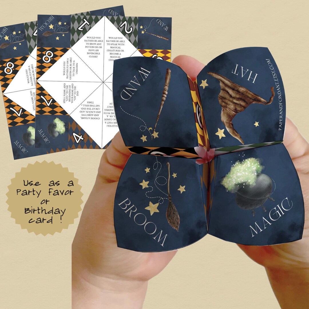 Wizard Fortune Teller With Activities, Magic,spell Theme Cootie Catcher ...