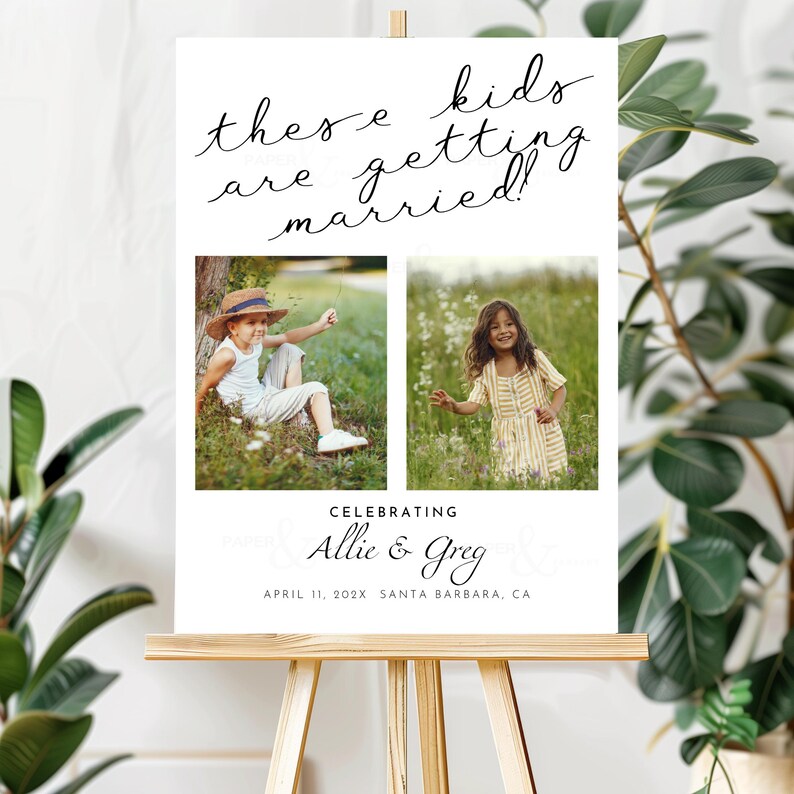These Kids Are Getting Married,welcome Sign Template With Photo ...