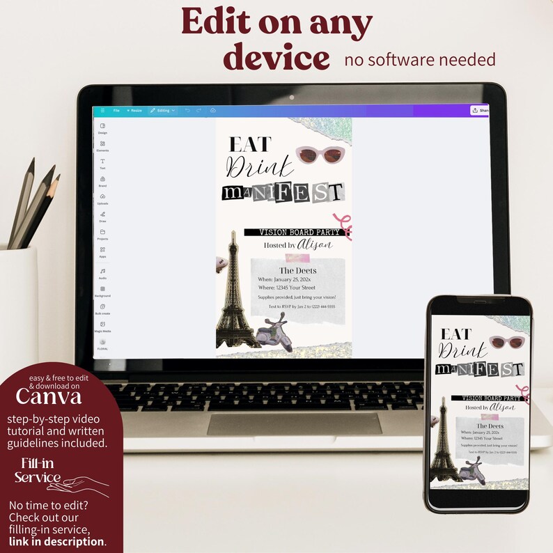 Animated Vision Board Party Invitation, Manifestation Party Evite, New ...