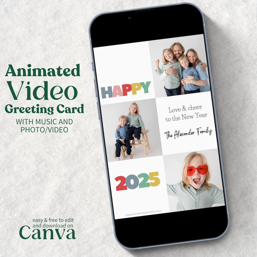 Playful Color Letter Animated Video Card With Music, Minimalist Three ...