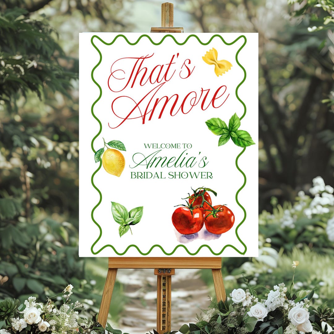 Italian Theme Welcome Sign, That's Amore,elegant Italian Food Party ...