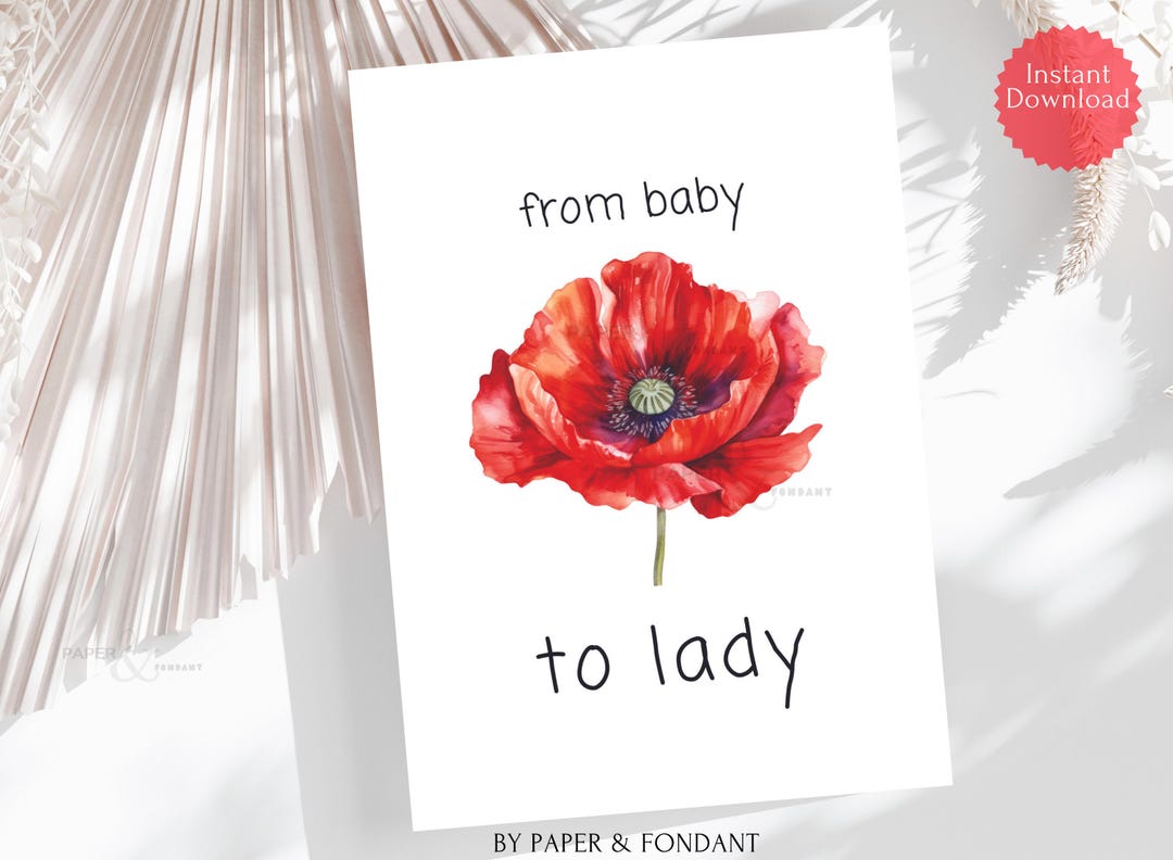 Girls First Period Foldable Greeting Card, Menstruation Celebration ...