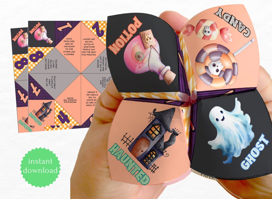 Halloween Fortune Teller, Dare Activities, Spooky Cootie Catcher, Non ...