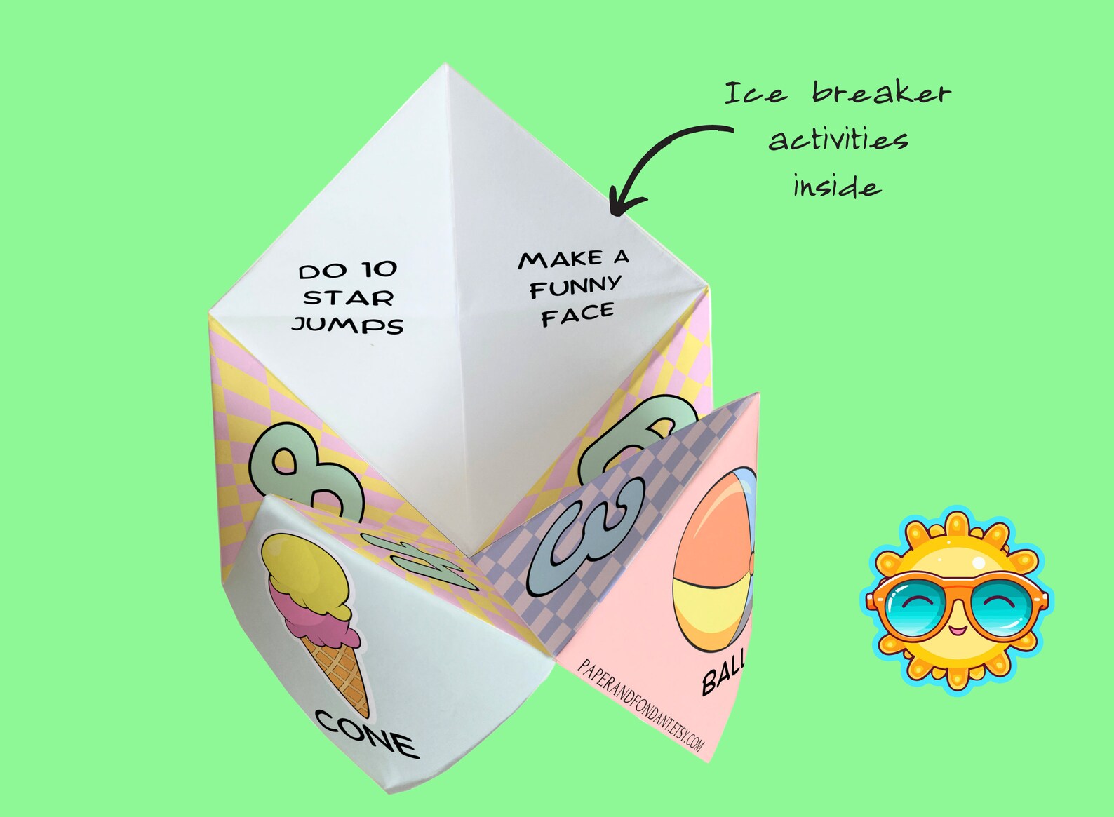 Summer Fortune Teller With Activities, Pool Beach Party Cootie Catcher ...