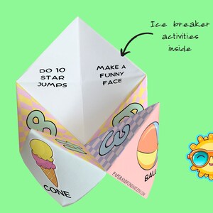 Summer Fortune Teller With Activities, Pool Beach Party Cootie Catcher ...