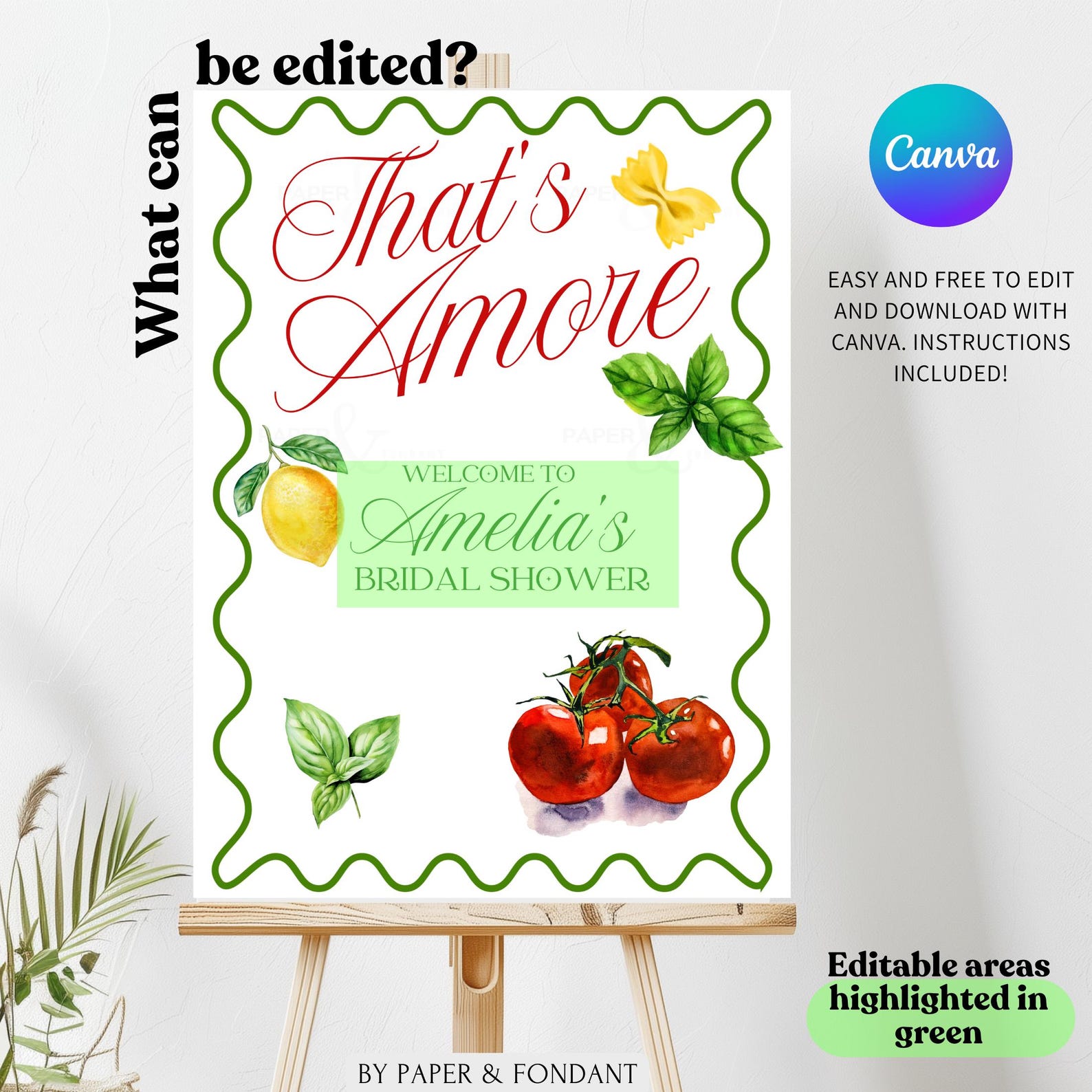 Italian Theme Welcome Sign, That's Amore,elegant Italian Food Party ...