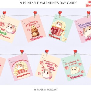 Kawaii Guinea Pig Valentine Day Card for Kids, School Valentine ...