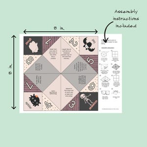 Halloween Fortune Teller, Dare Activities, Spooky Cootie Catcher,non ...