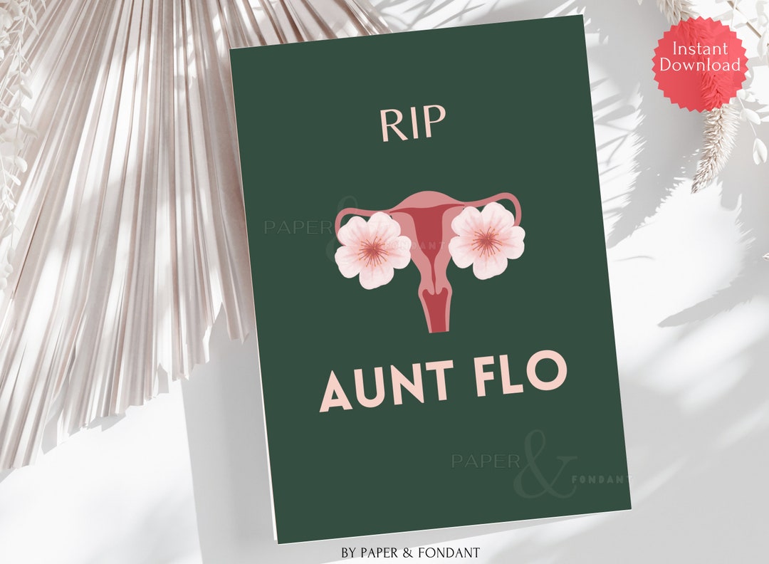 Hysterectomy Greeting Card, RIP Aunt Flo Green, Cancer Humor, Body ...