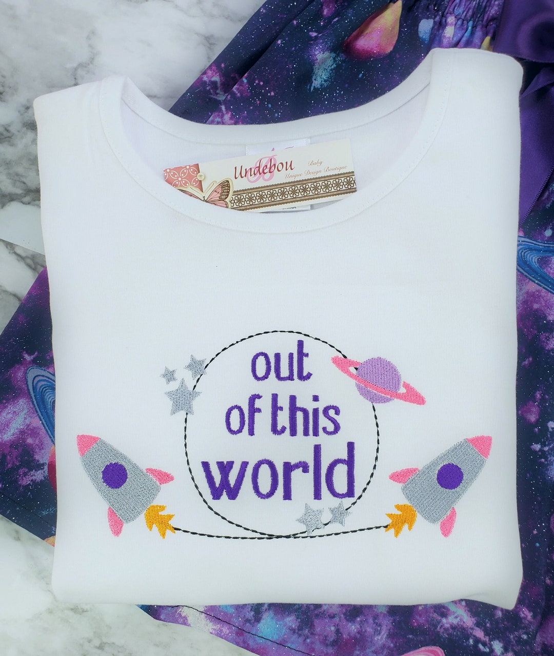 Out of This World Shirt/space Rocket Outfit/embroidery Shirt/planets of ...