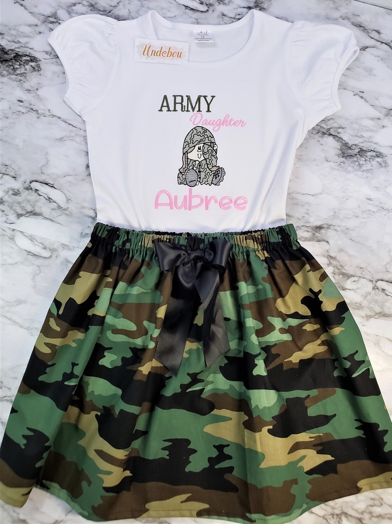Army Daughter Outfit/littler Girl Army Dress/army Skirt and - Etsy