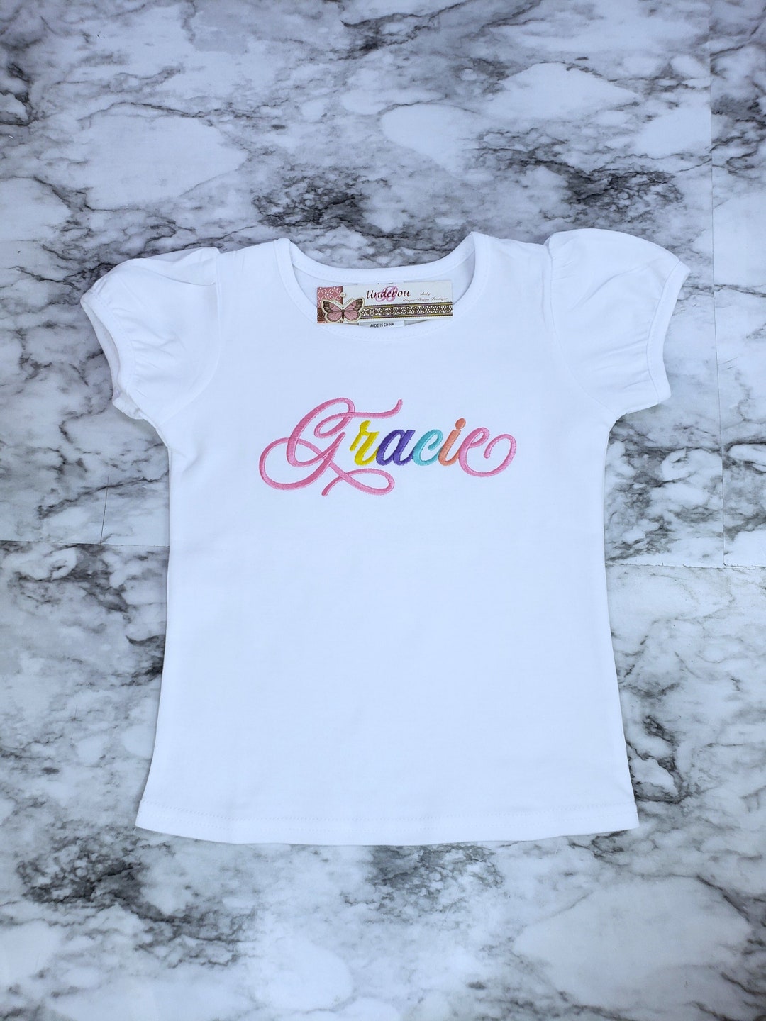Girl Personalized Name Shirt, Monogram Girl Shirt, Girl Embroidered ...