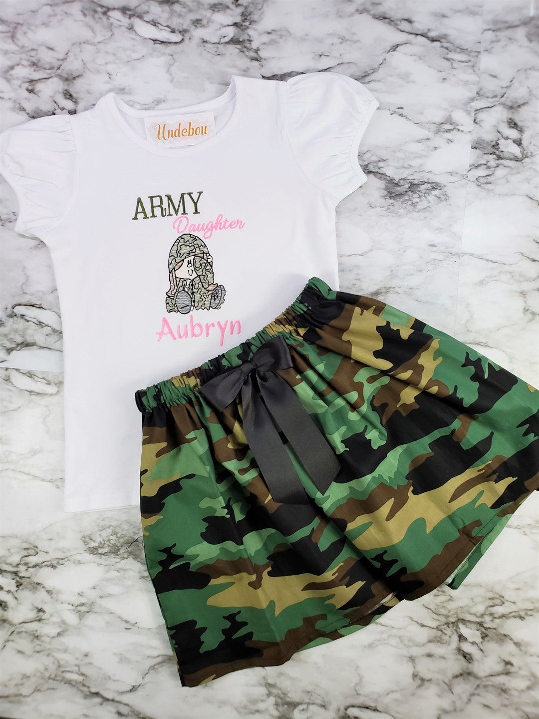 Army Daughter Outfit/littler Girl Army Dress/army Skirt and - Etsy