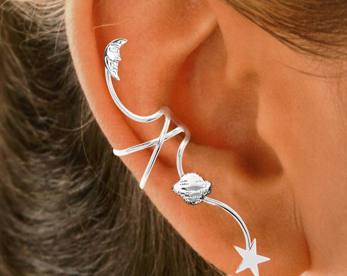 Ear Charms® Galaxy Full Ear Spray Ear Cuff Non-pierced Wrap Earring ...