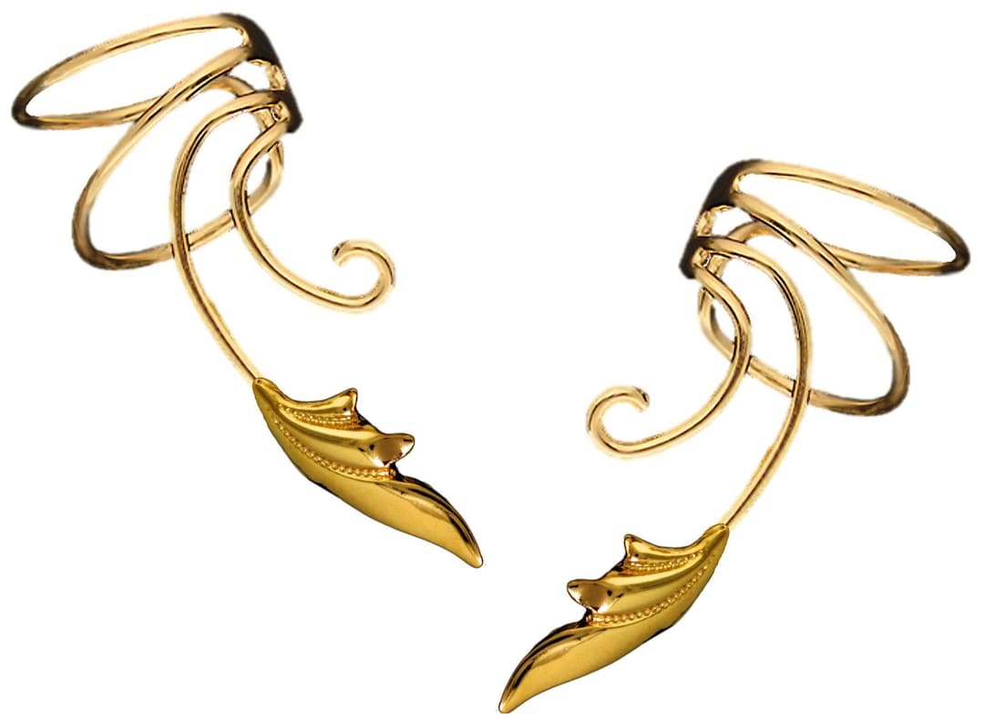 Delicate Leaf Curly Wave Ear Cuff Earrings - Etsy