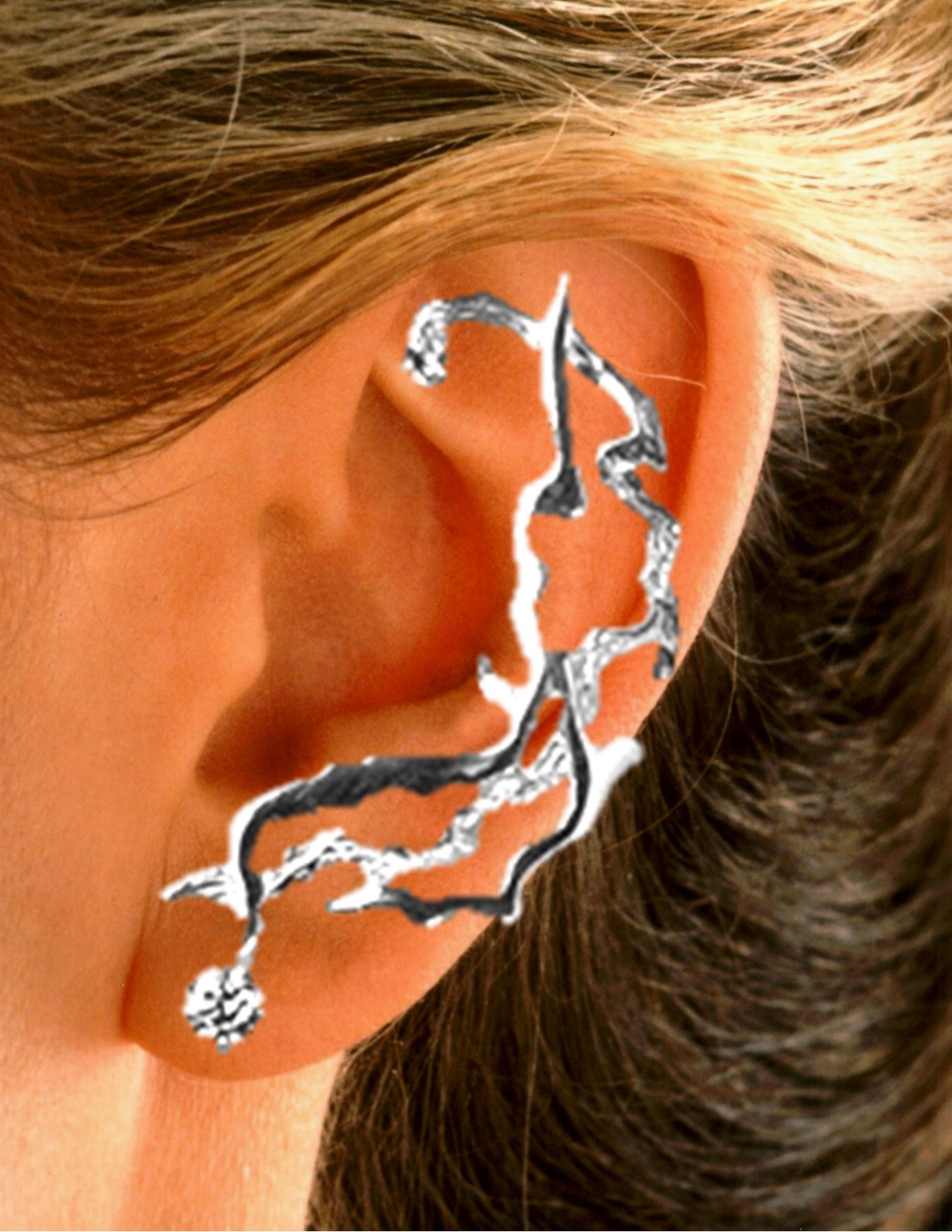 Ear Charms® Full Ear "lightening W/ 2 Cz's" Non-pierced Ear Cuff ...