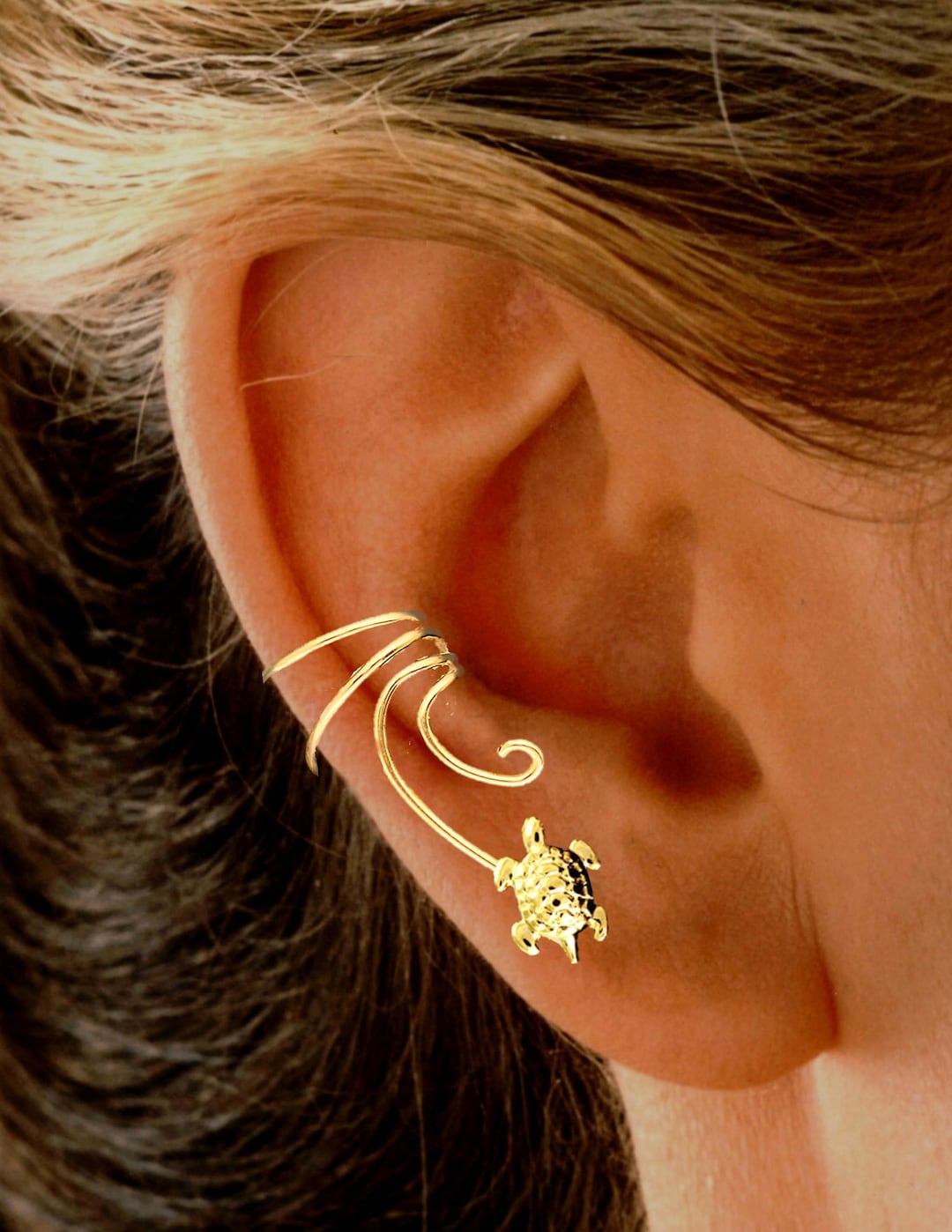 Ear Charms® Wave™ Turtle Ear Cuff Non-pierced Earring Wraps ...