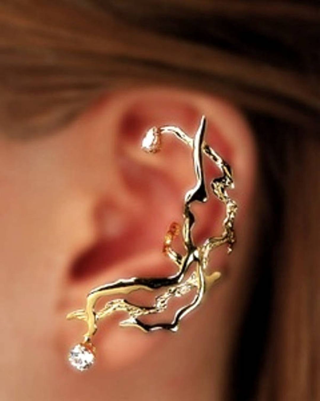 Ear Charms® Full Ear "lightening W/ 2 Cz's" Non-pierced Ear Cuff ...