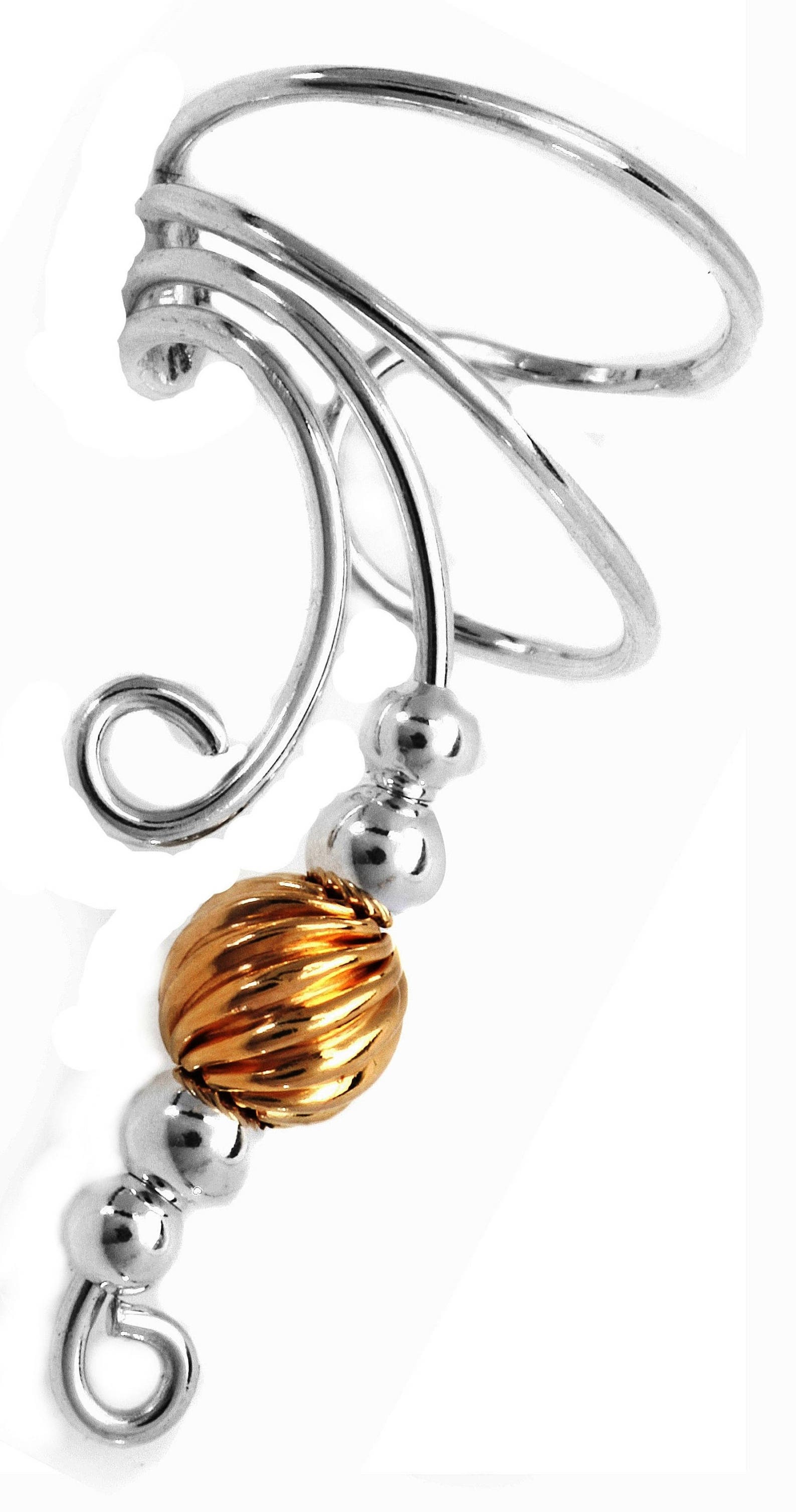Ear Charms® Gold Fill Twist Beaded Long Wave™ Ear Cuff Earring - Etsy