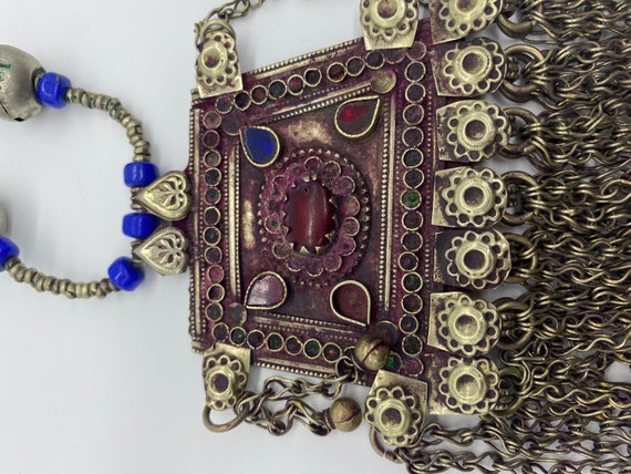 Antique Afghani coin silver Kochi tribe tassle neckla… - Gem