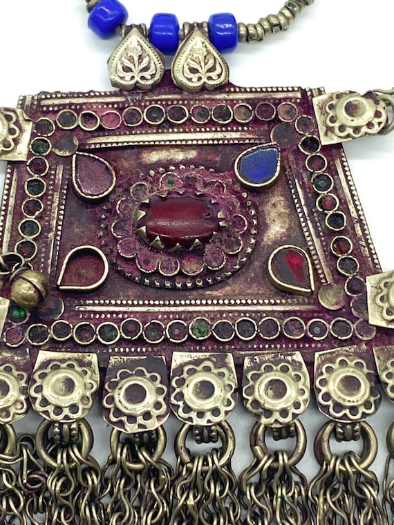Antique Afghani coin silver Kochi tribe tassle neckla… - Gem