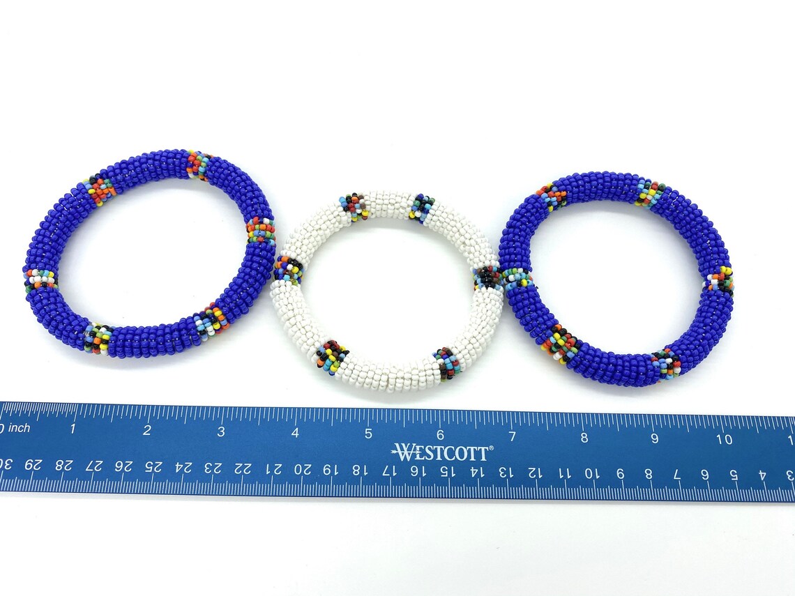 Set of 3 Beaded Kenyan Bangles - Etsy