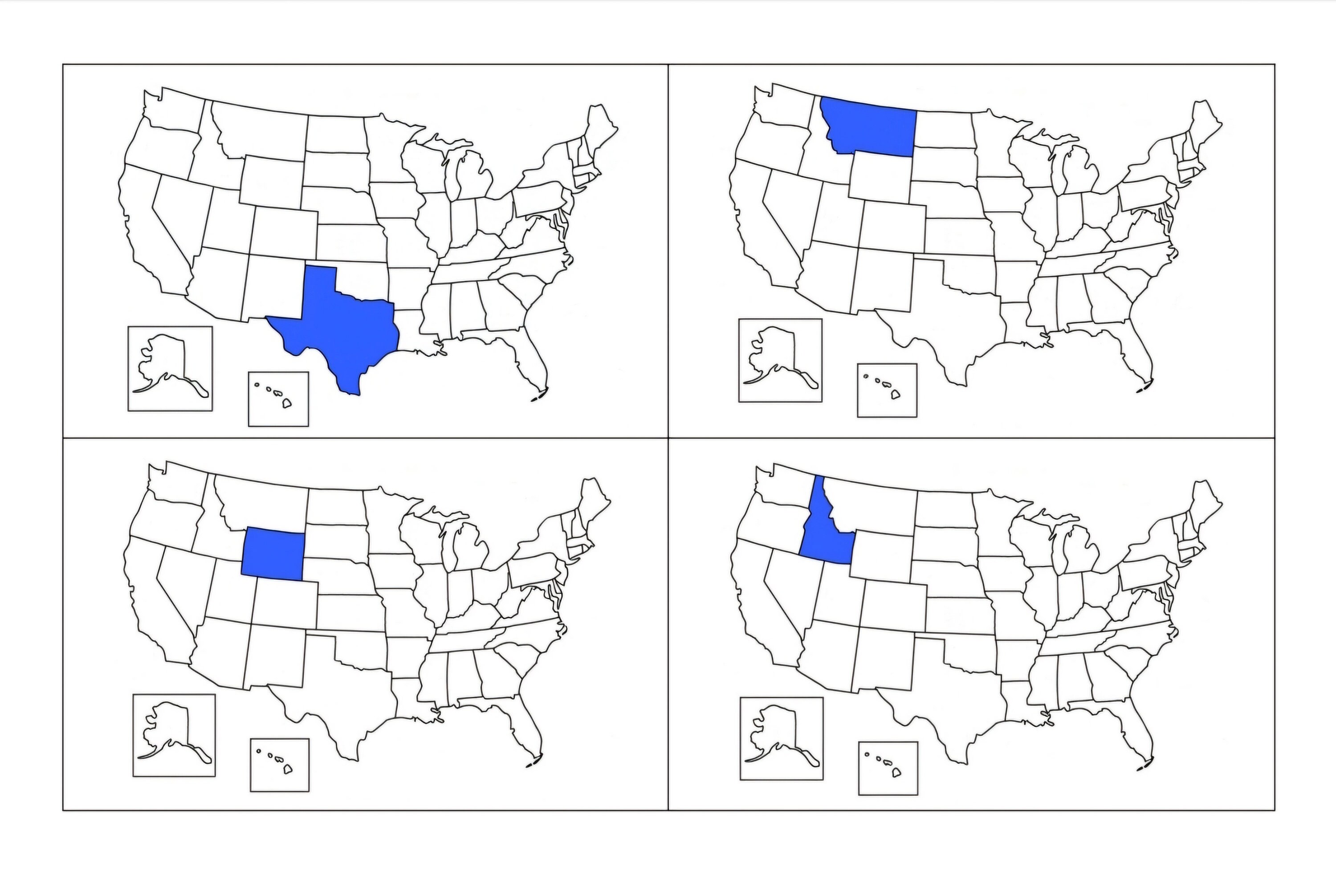 Montessori 3 Part Cards- USA - Etsy