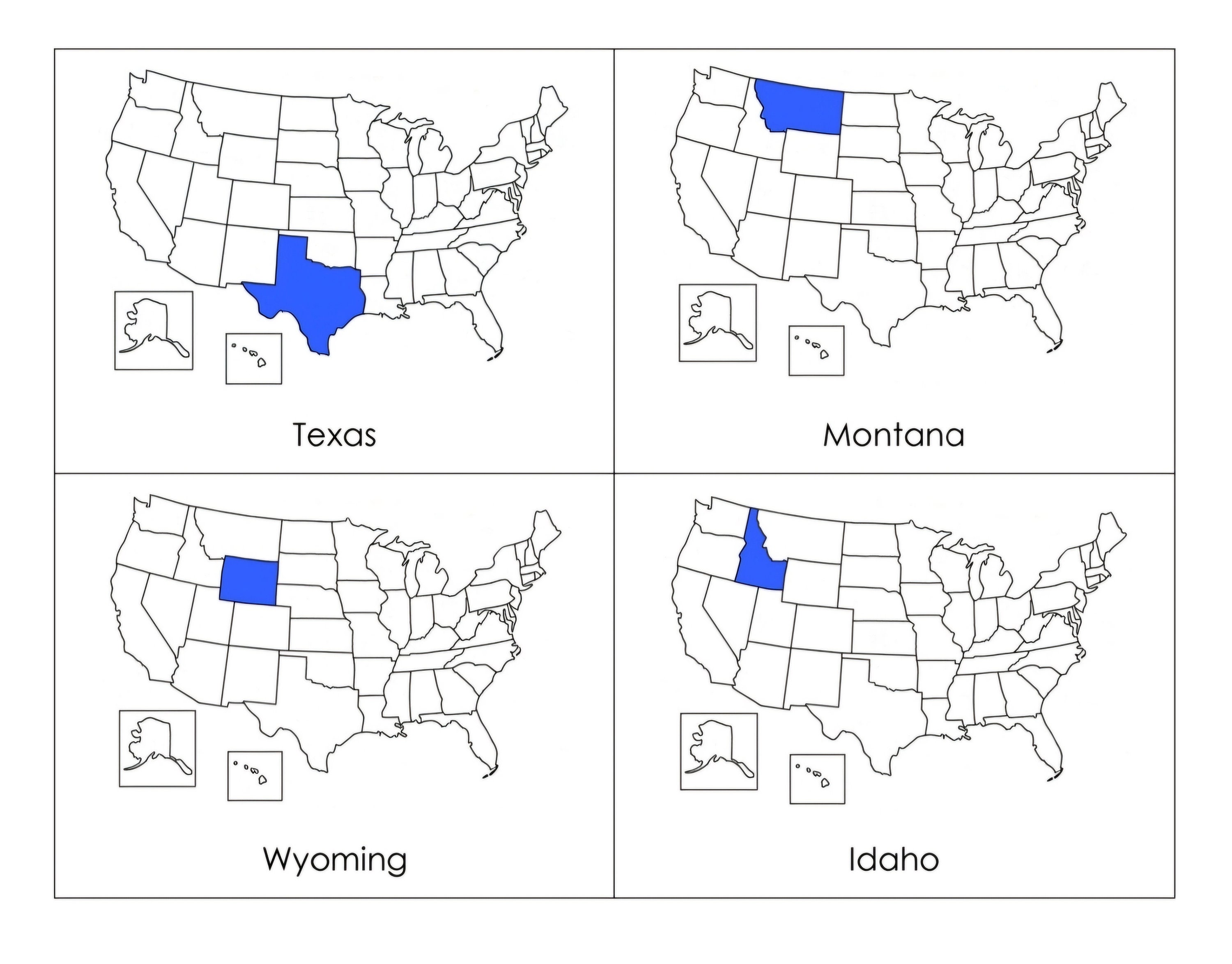 Montessori 3 Part Cards- USA - Etsy