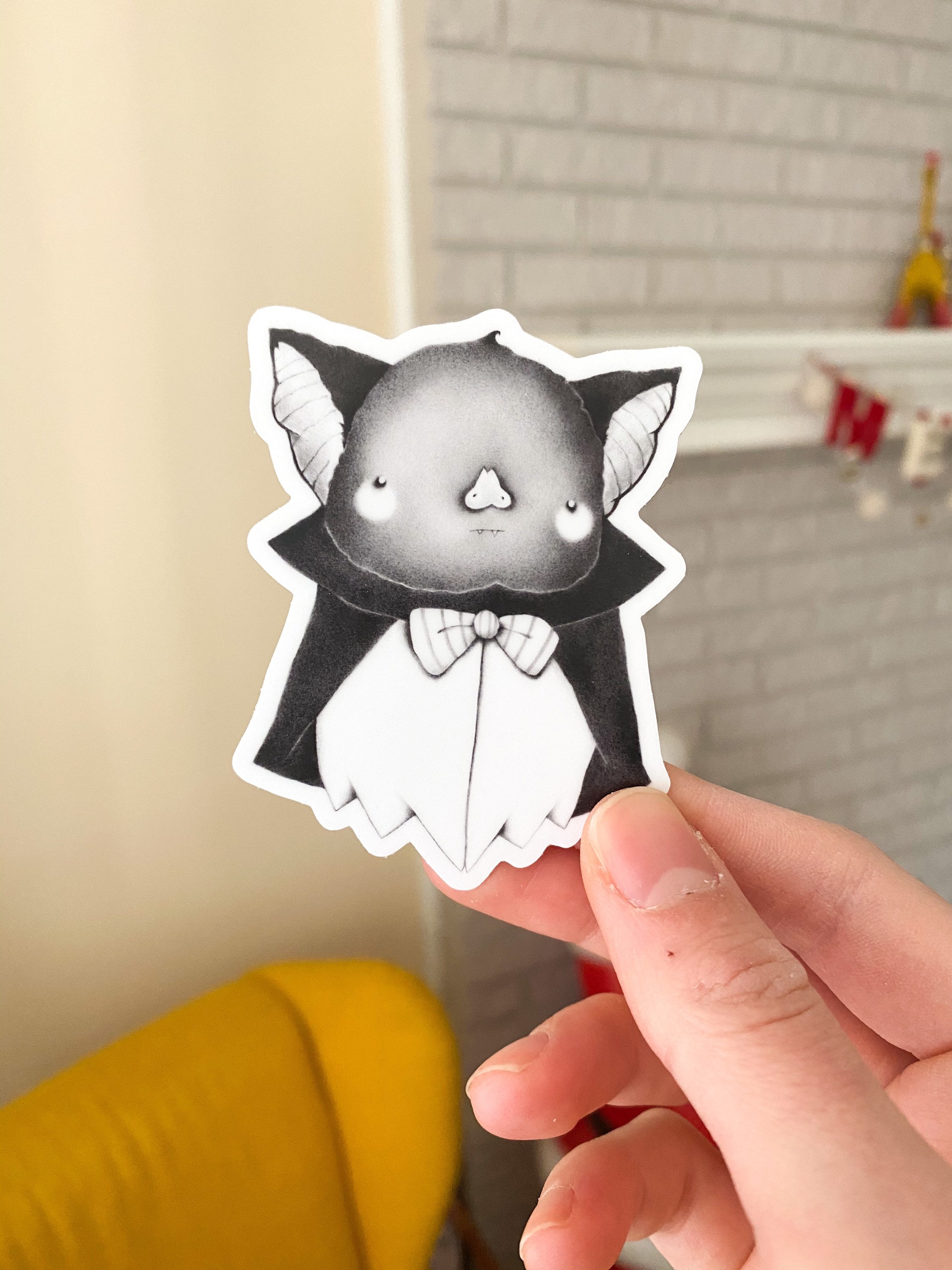 Fancy Bat cute vampire bat vinyl sticker | Etsy