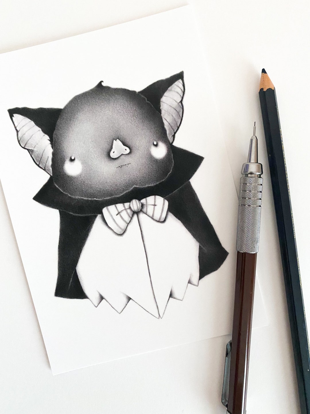 Fancy Bat, 4 X 5.75 Inch Mini Postcard Print - Etsy
