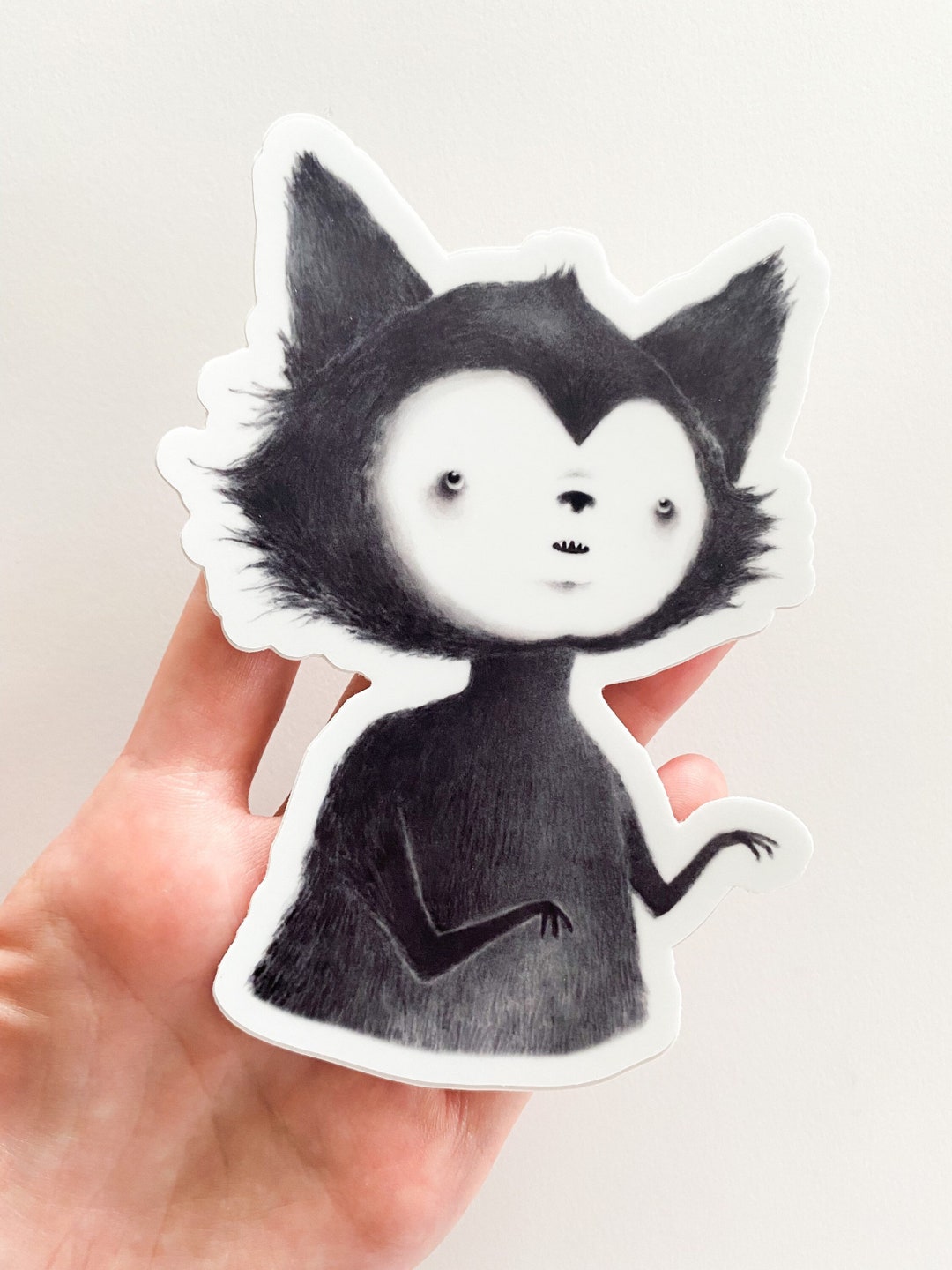 Last one Jumbo Werewolf friend, cute black dog wolf larger size vinyl ...