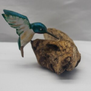 Ruby Throated Hummingbird Sitting. Handcrafted Carved - Etsy