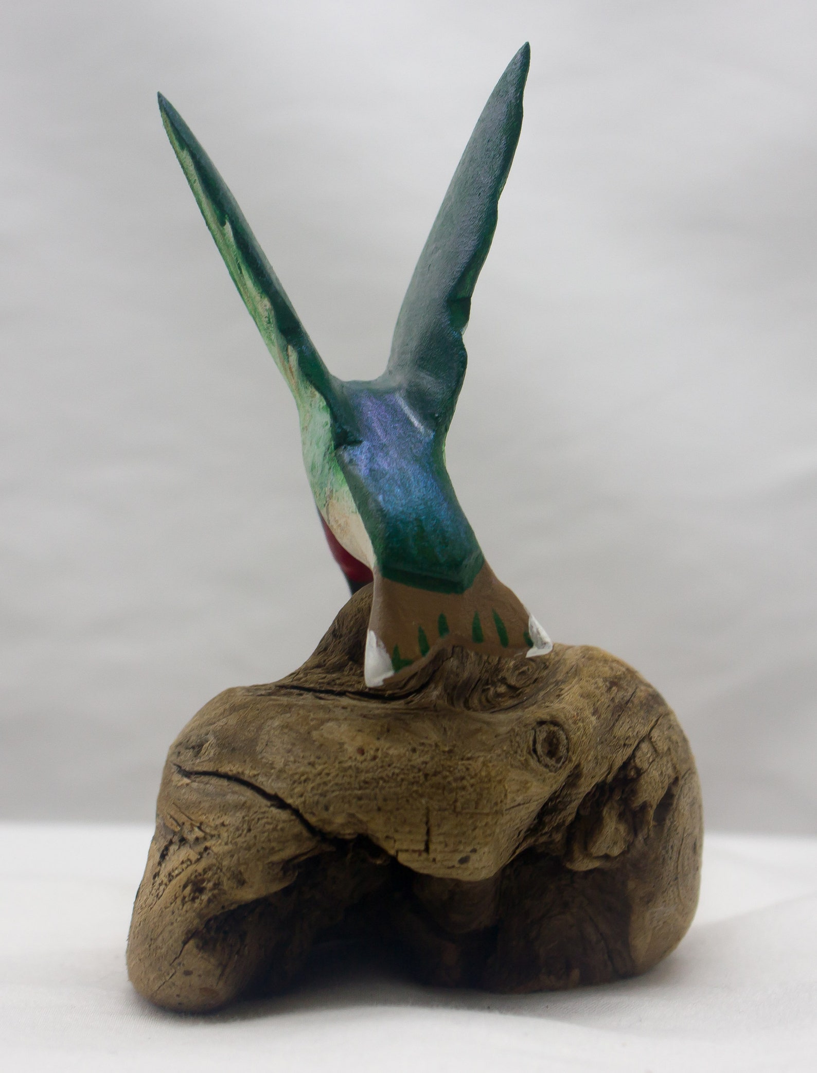 Ruby Throated Hummingbird Sitting. Handcrafted Carved - Etsy