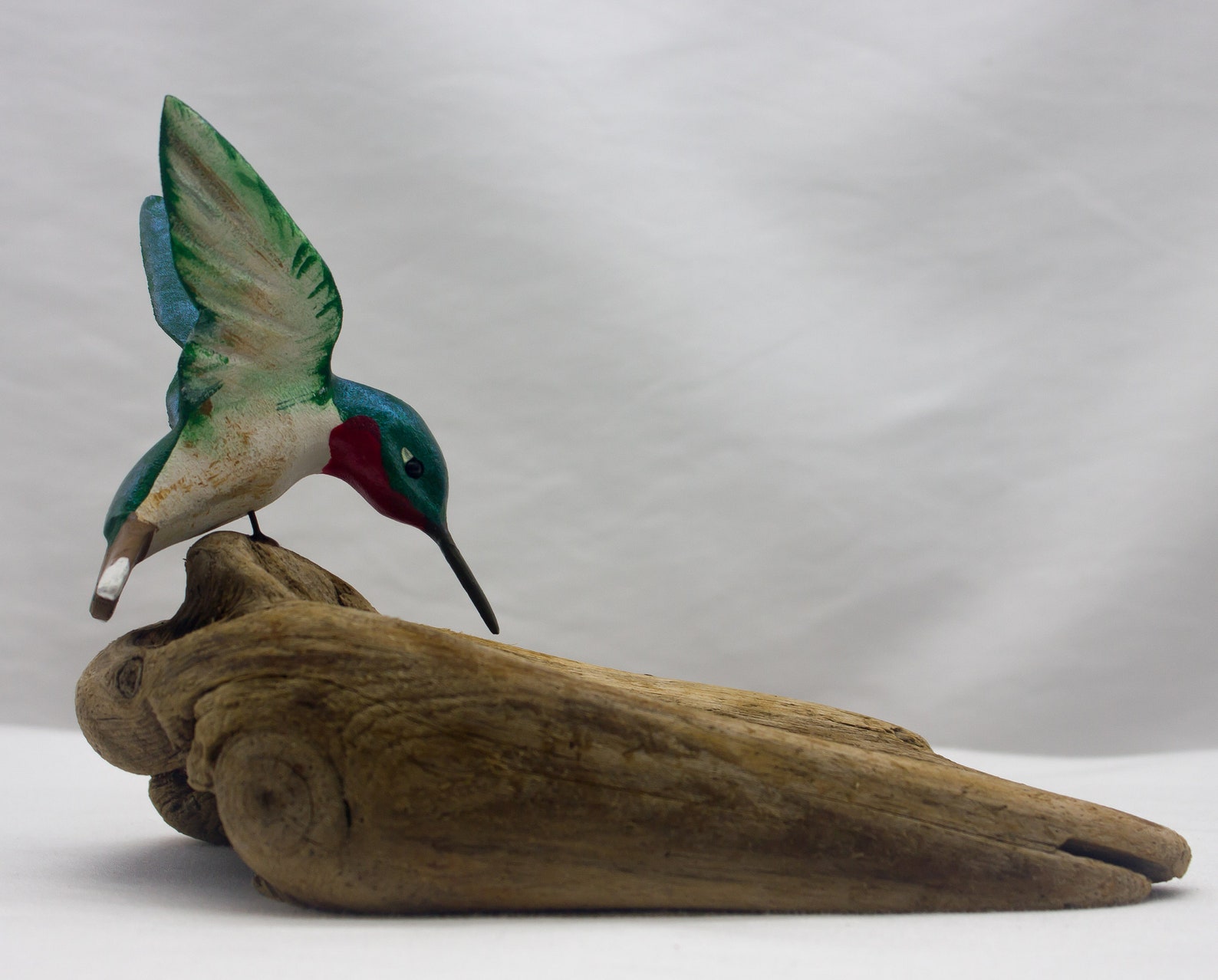Ruby Throated Hummingbird Sitting. Handcrafted Carved - Etsy