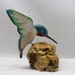 Ruby Throated Hummingbird Sitting. Handcrafted, Carved Wooden Bird ...