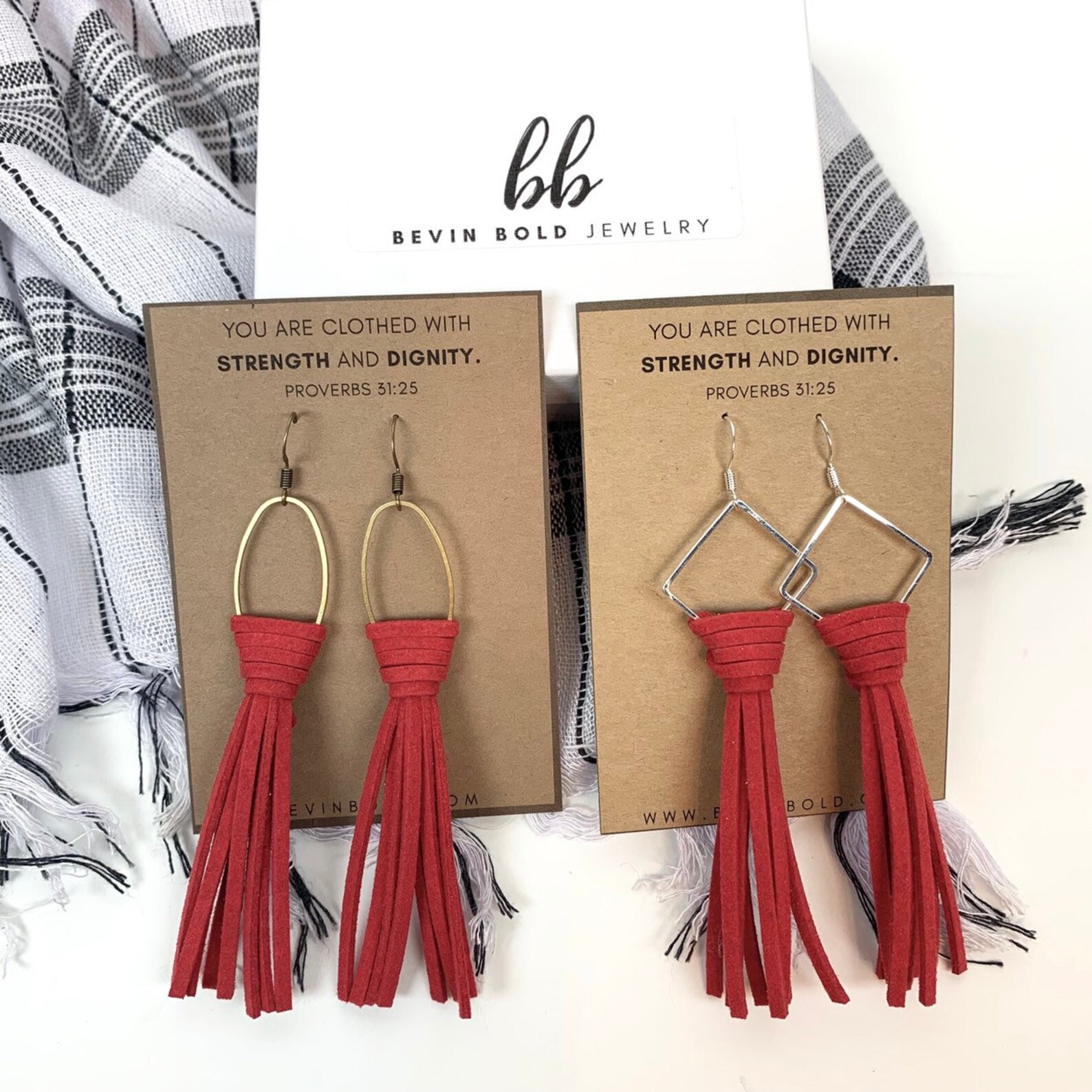 Red Leather Earrings / Red Dangle Earrings / Suede Tassel - Etsy