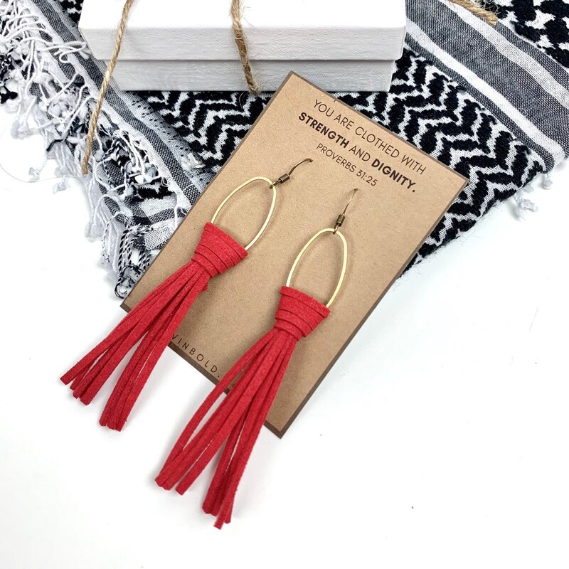 Long Red Earrings - Etsy