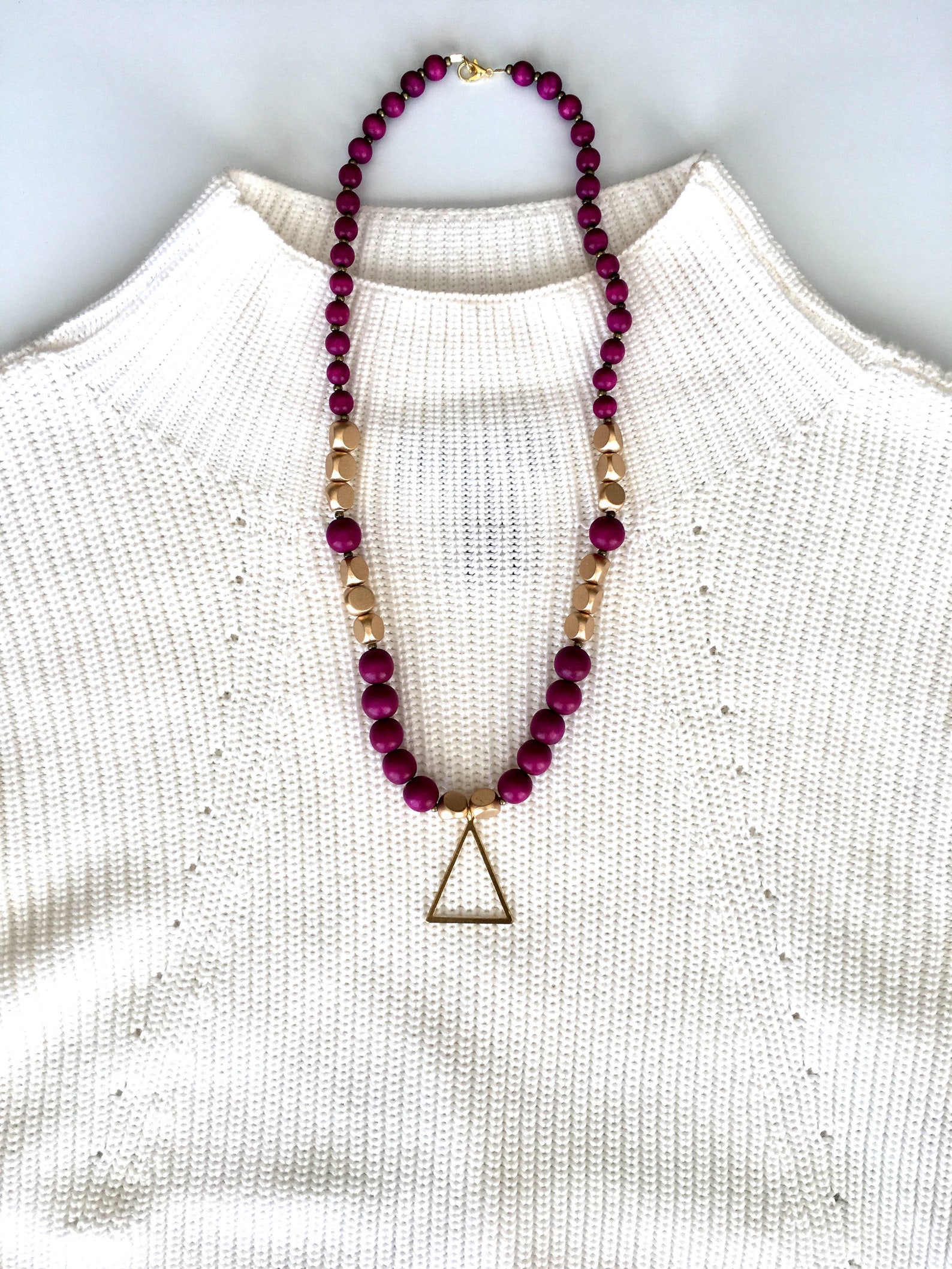 Purple Necklace / Violet Necklace / Purple and Gold Necklace / - Etsy
