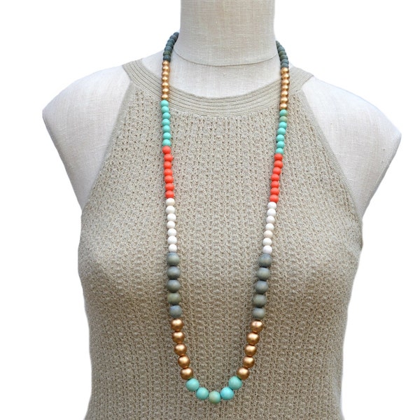 Long Beaded Necklace - Etsy
