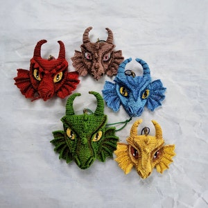 Dragon Head - Crochet Brooch, Magnet, Car Pendant PDF Pattern - Etsy